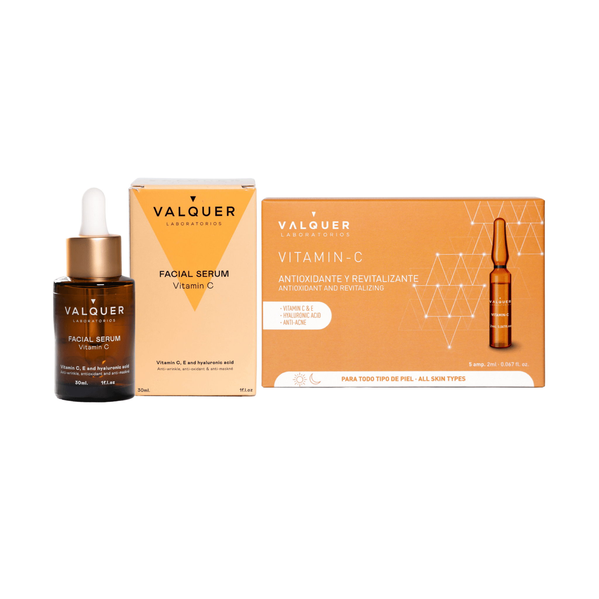 Pack Facial Vitamina C y Ácido Hialurónico - Serum y Ampollas | Valquer ...